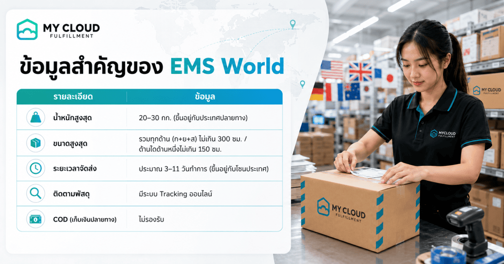 EMS World คืออะไร? ส่งพัสดุต่างประเทศ 84 ประเทศผ่านไปรษณีย์ไทย